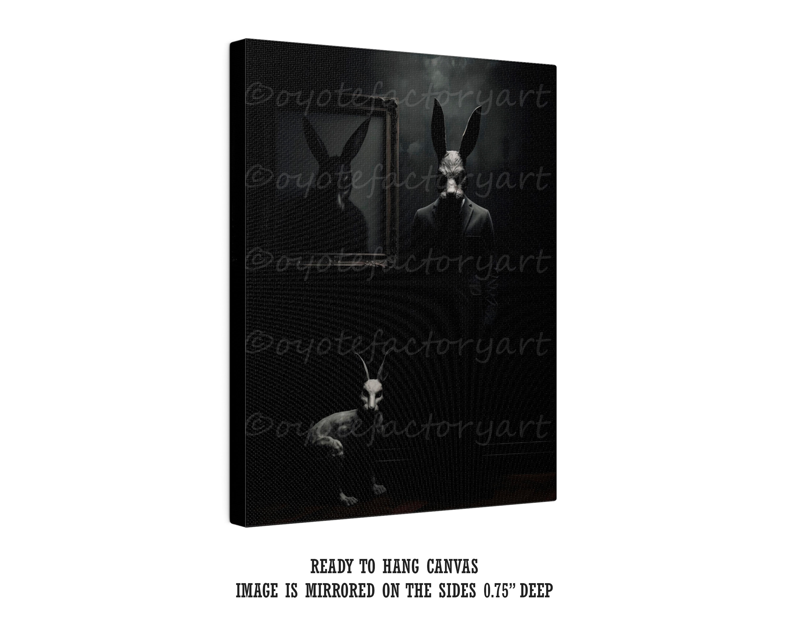 Surreal Bunny Disturbing Dark Wall Art, Creepy Scary Bunny Weird Horror ...