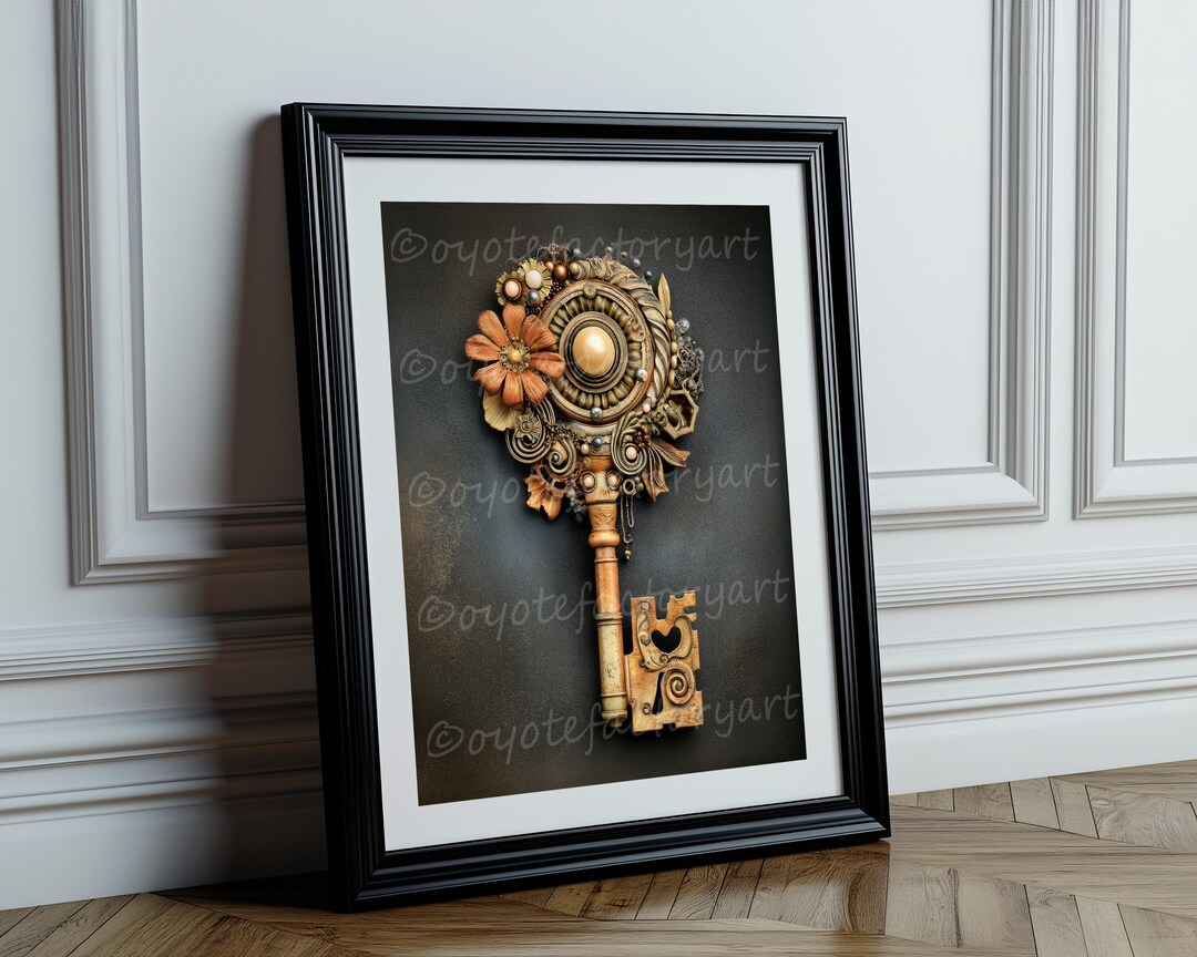 Steampunk Key Art Print or Canvas – Antique Industrial Illustration ...