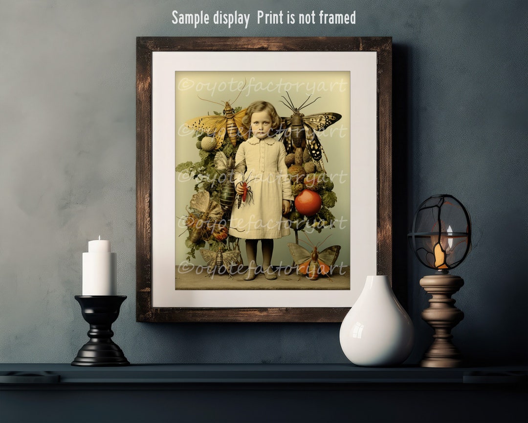 Cute Girl With Insects, Oddities and Curiosities, Vintage Weird Funny ...