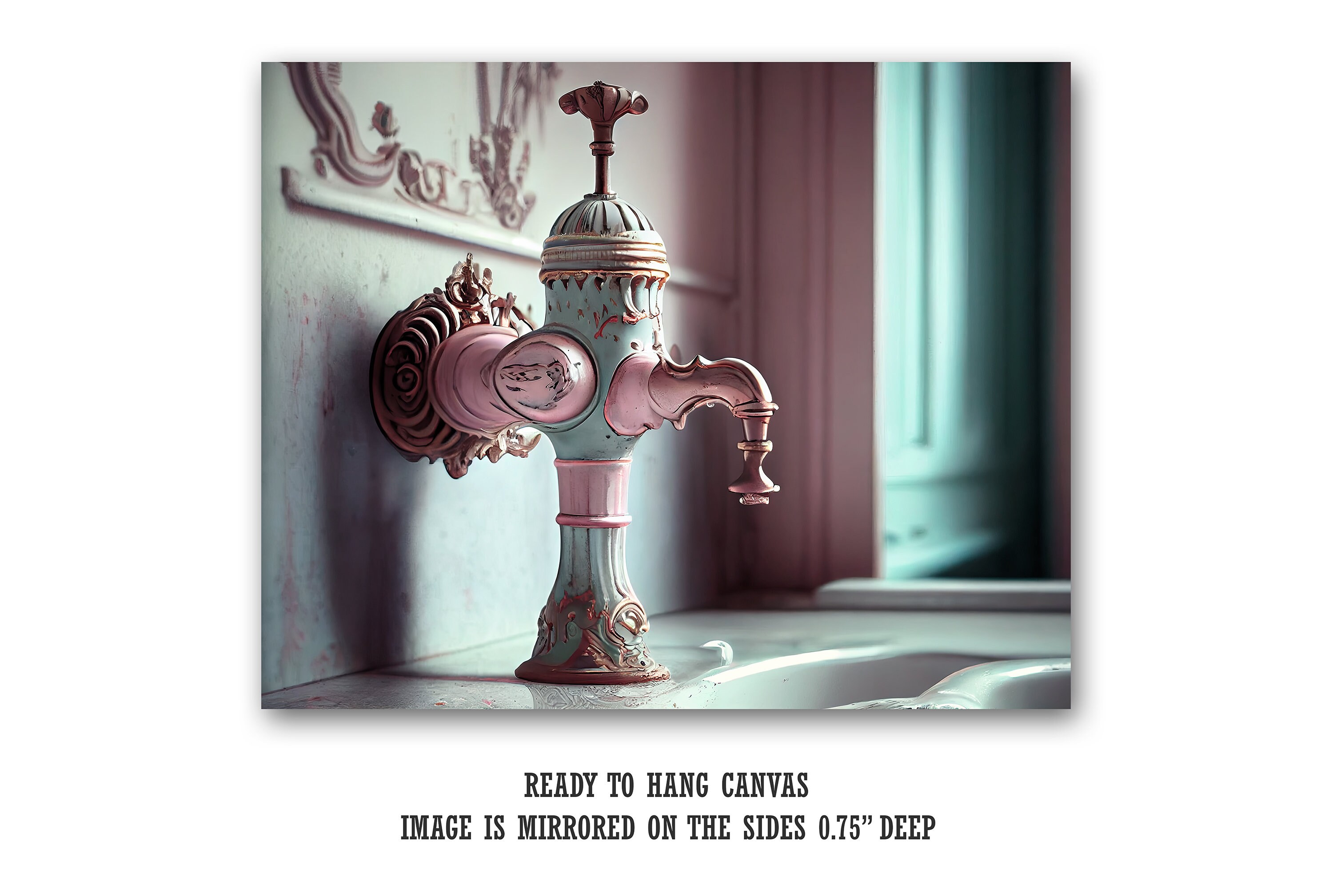 Shabby Chic Rococo Faucet Art Print, Vintage Bathroom Decor - Etsy