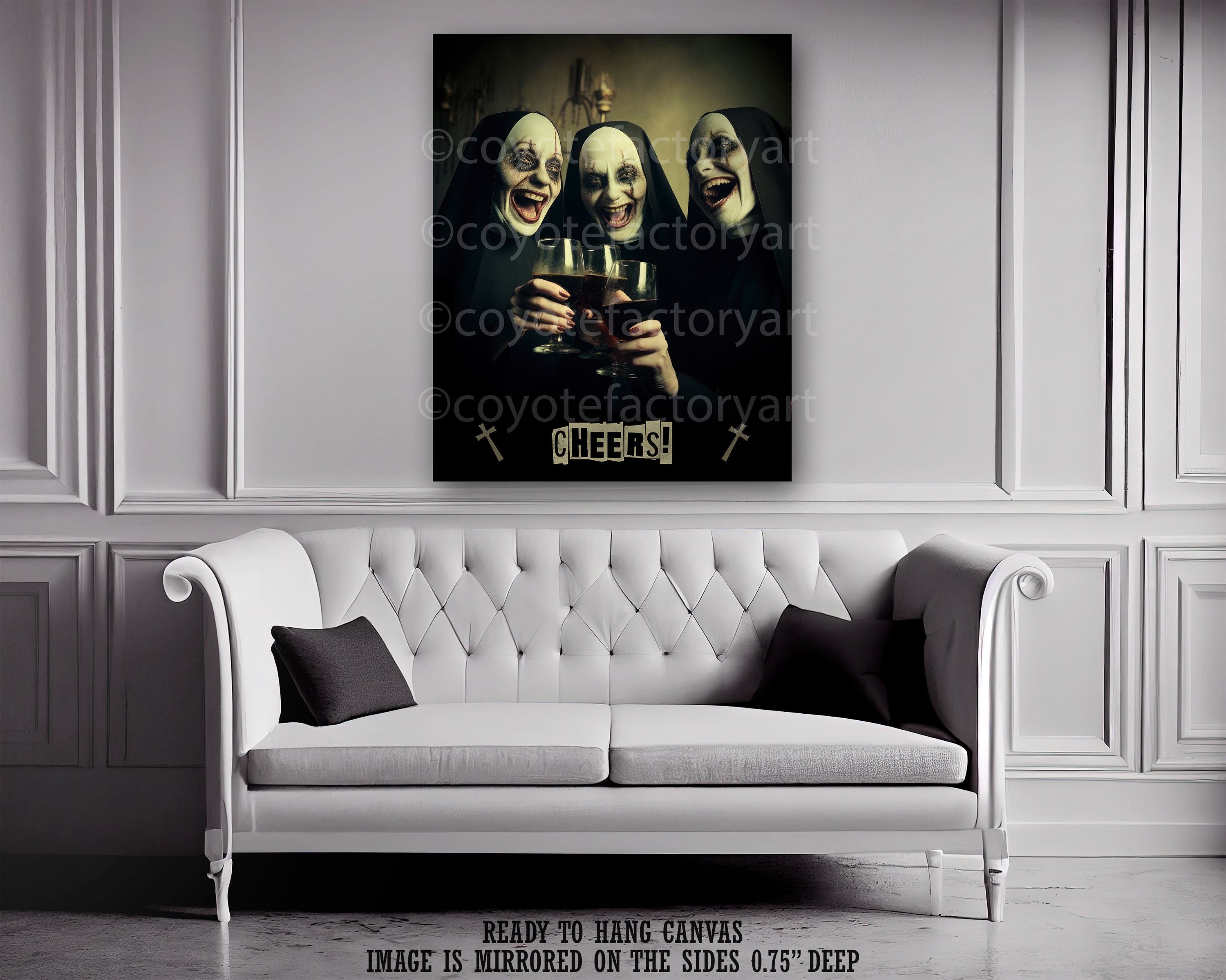Cheers Unholy Gothic Nuns Drinking Poster Print or Canvas - Etsy