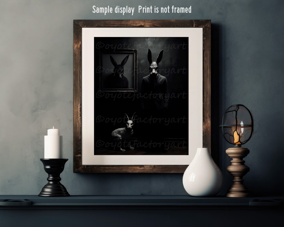 Surreal Bunny Disturbing Dark Wall Art, Creepy Scary Bunny Weird Horror ...