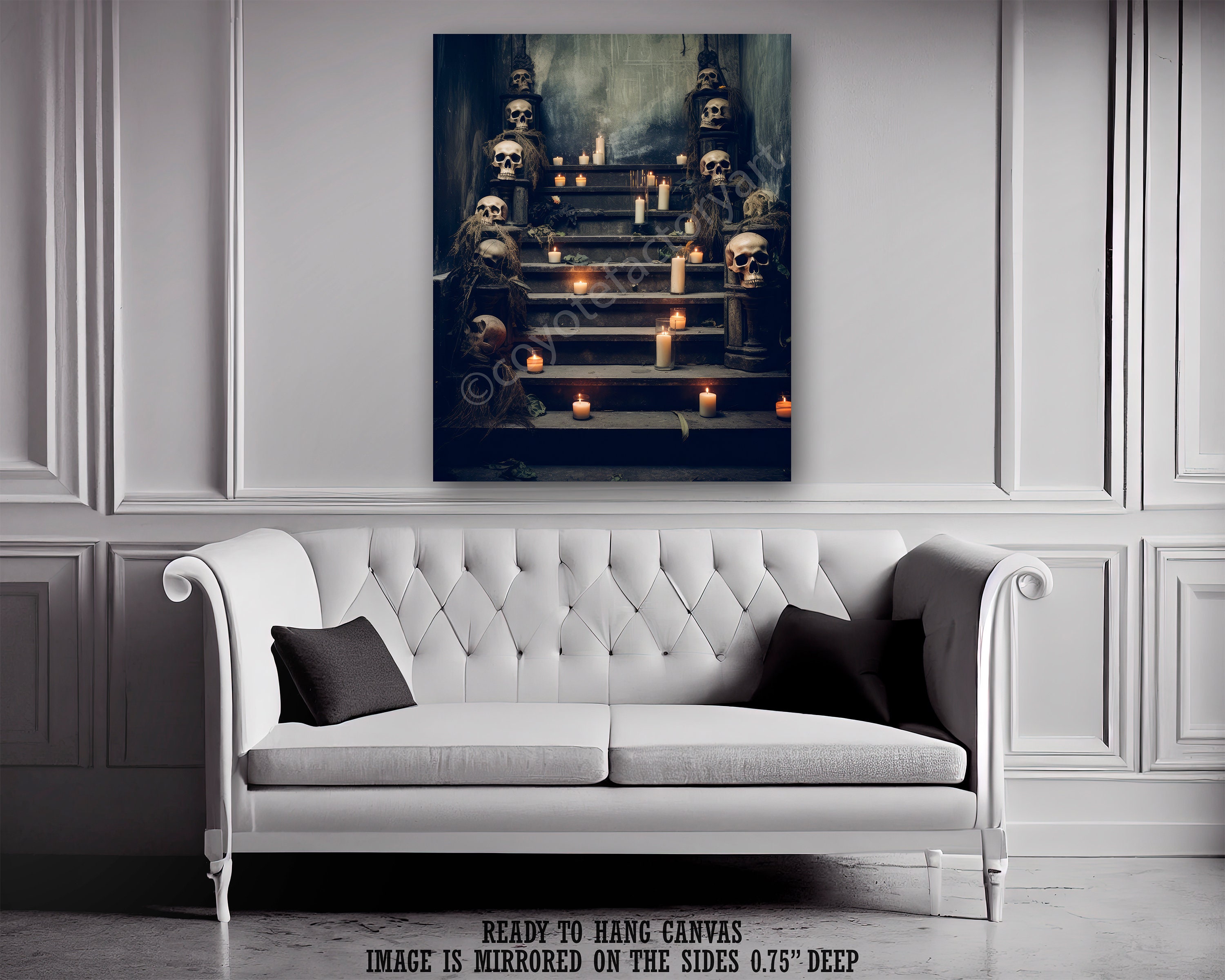 Gothic Skulls and Candles Occult Poster Print or Canvas - Etsy