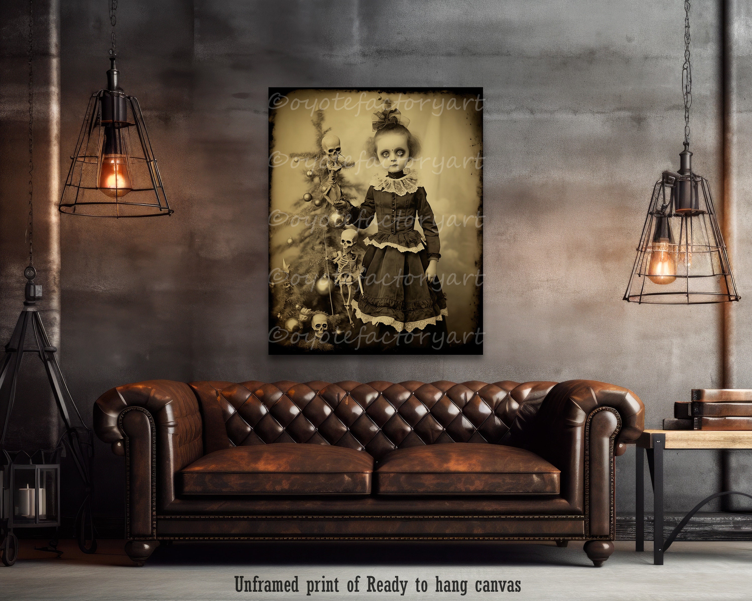 Christmas Oddities Weird Creepy Girl, Odd Vintage Skeleton Art, Gothic ...