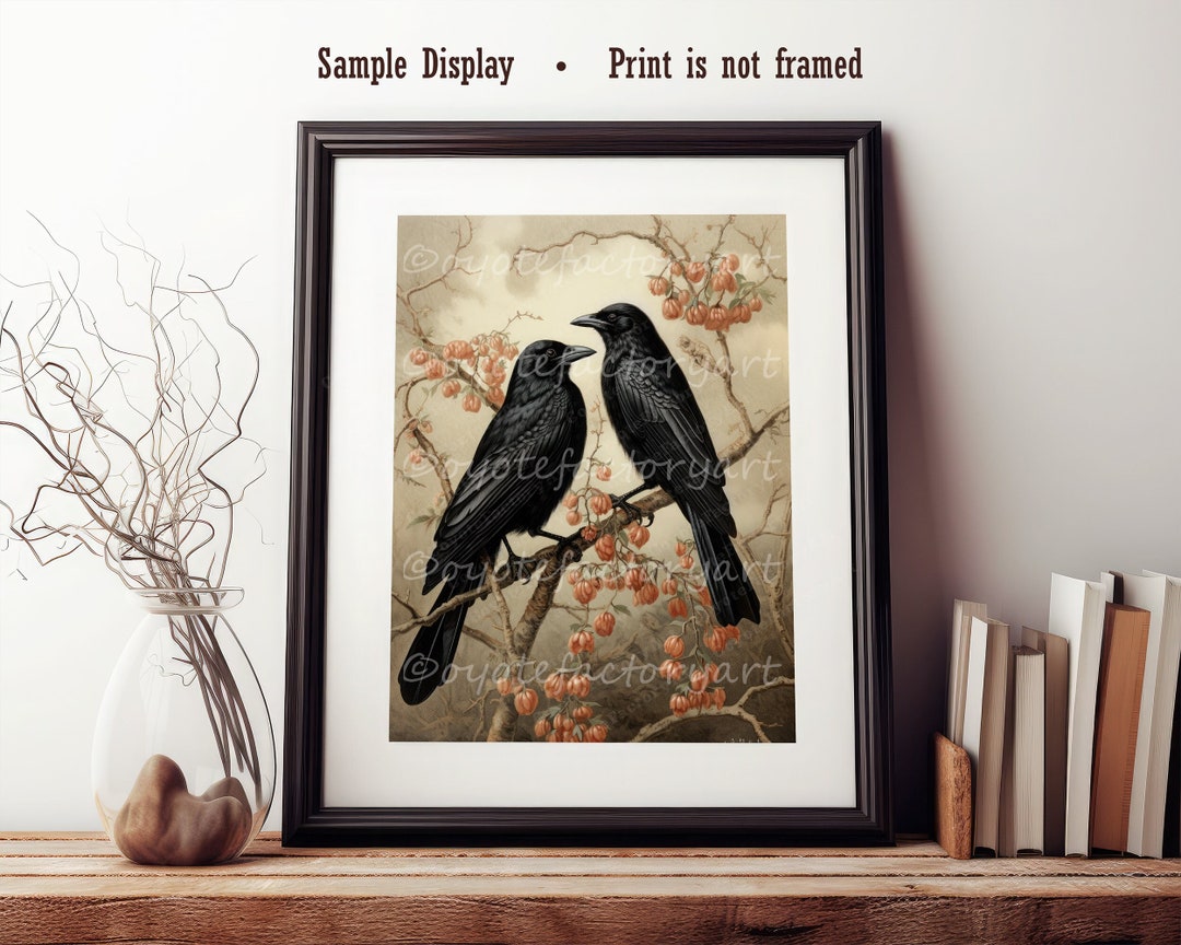 Crow Loving Romantic Couple Painting Poster Print or Canvas, Raven ...