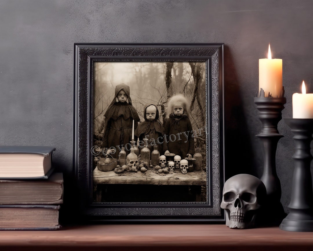 Macabre Kids Photography Print, Vintage Gothic Oddities, Dark Academia ...