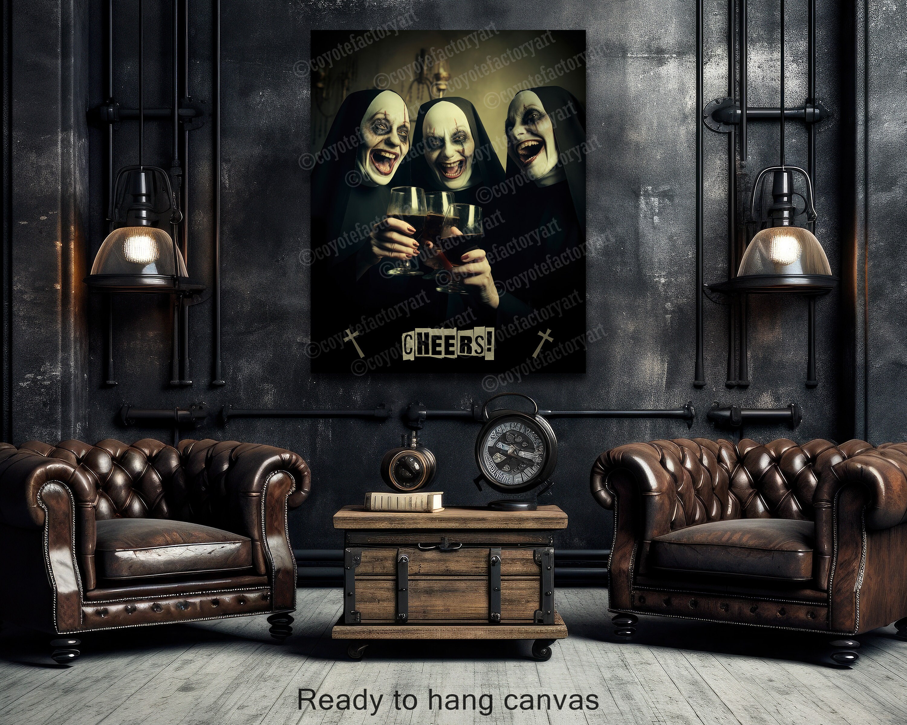 Cheers Unholy Gothic Nuns Drinking Poster Print or Canvas - Etsy