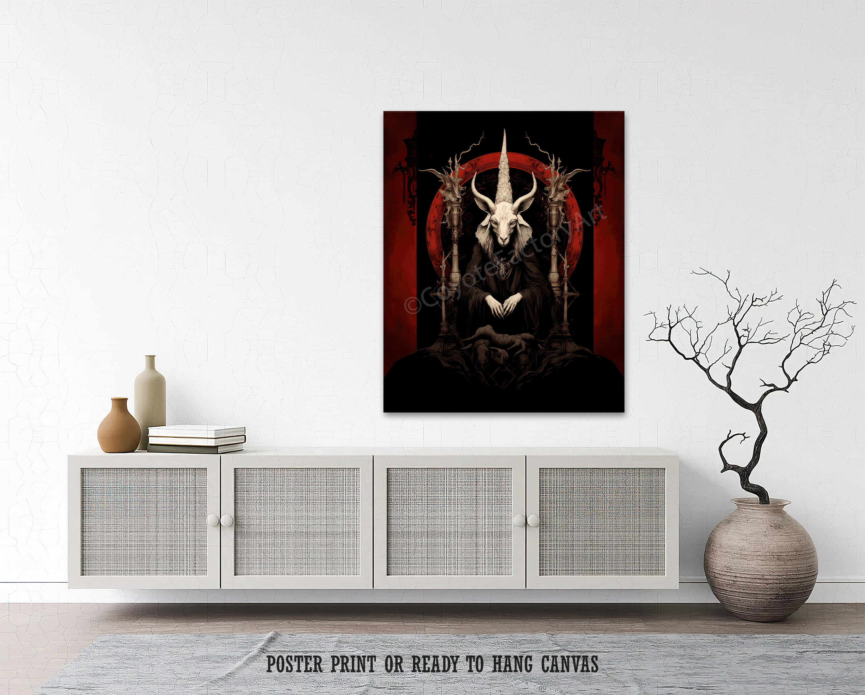 Occult Baphomet Gothic Goat Poster Print or Canvas Dark - Etsy
