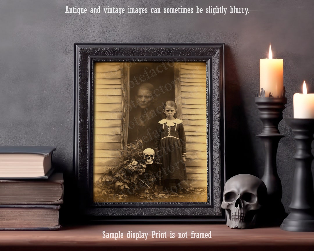 Macabre Girl and Skull Print, Dark Academia Oddities Art - Etsy