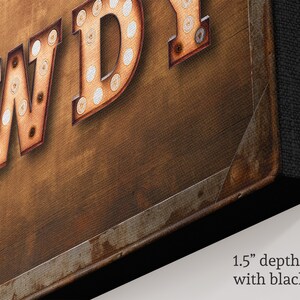 Howdy Typography Art, Industrial Canvas Ready to Hang, Western Rustic ...