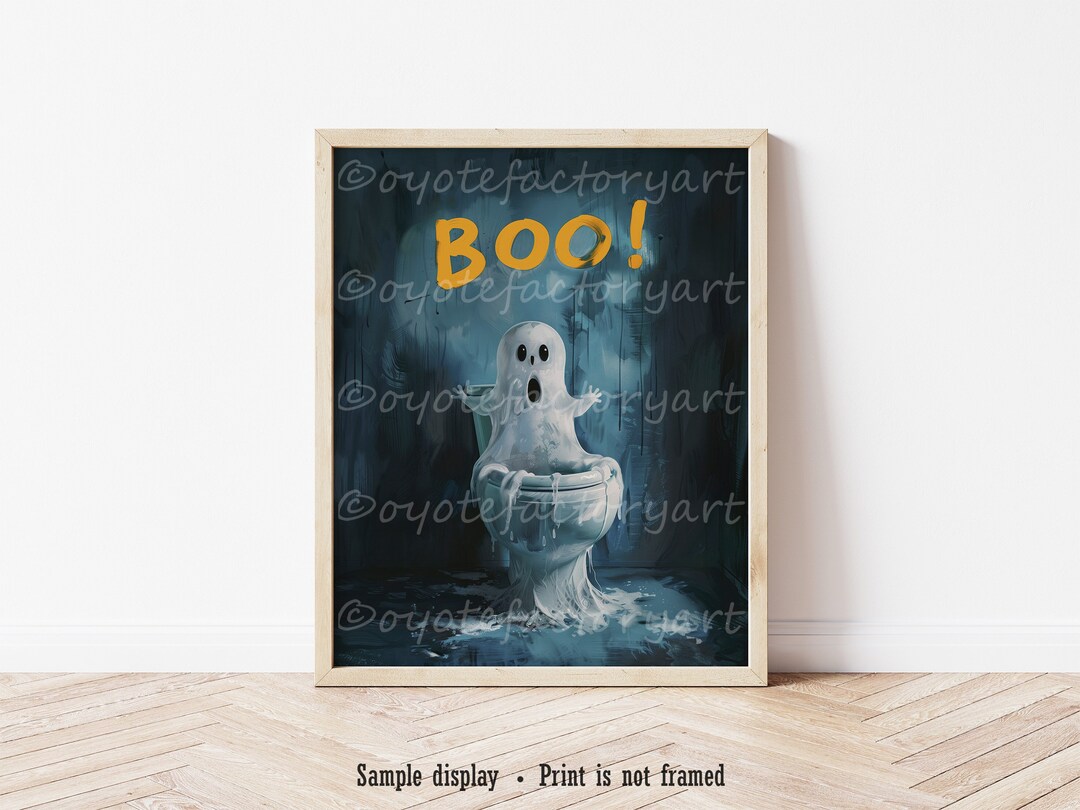 Funny Bathroom Gift for Kids, Boo! Ghost Painting Poster Print or ...