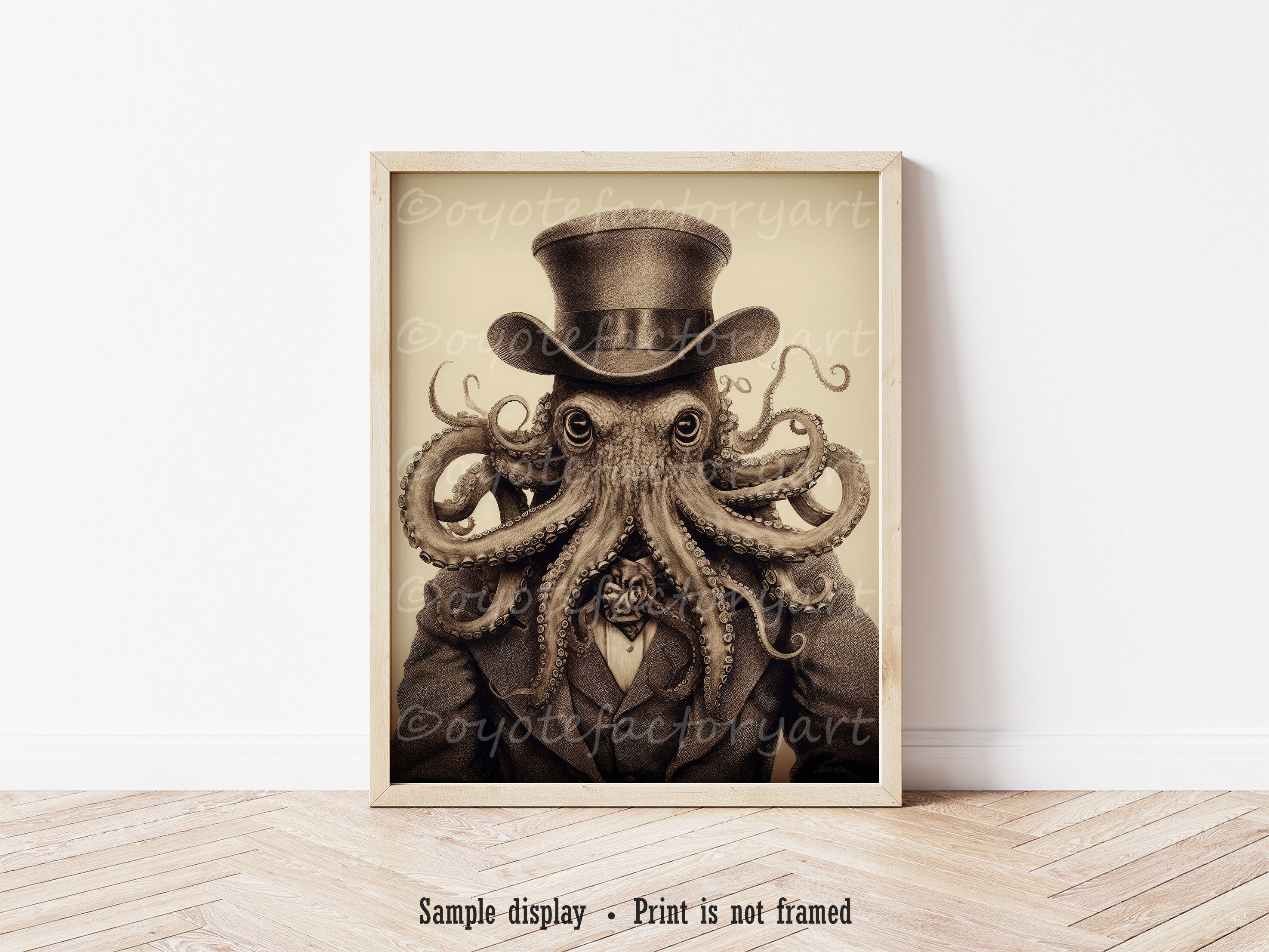 Octopus Gothic Victorian Portrait Poster Print or Canvas - Etsy
