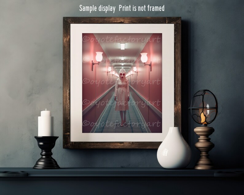 Surreal Weird Disturbing Art, Scary Woman Walking in a Corridor, Spooky ...
