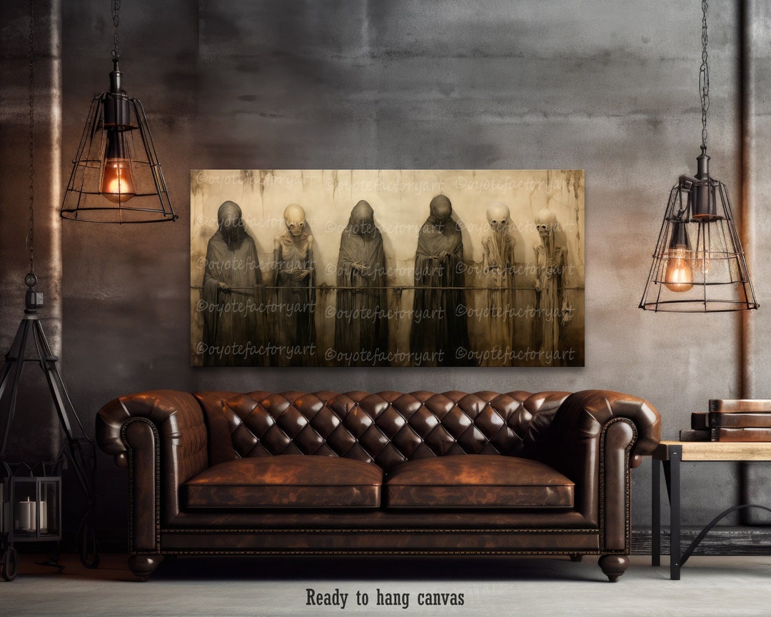 Occult Dead People Painting, Weird Dark Horror Art, Cult Macabre ...