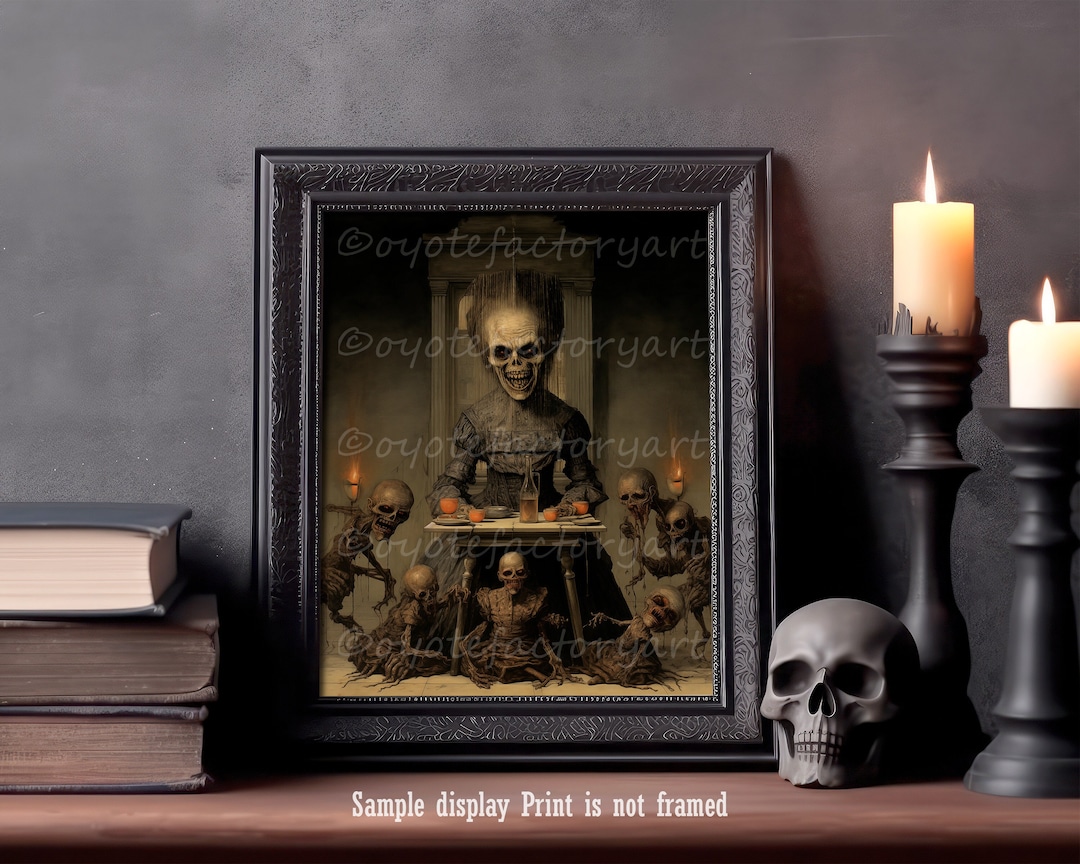 Macabre Wall Art, Occult Zombies Horror Retro Morbid Illustration ...