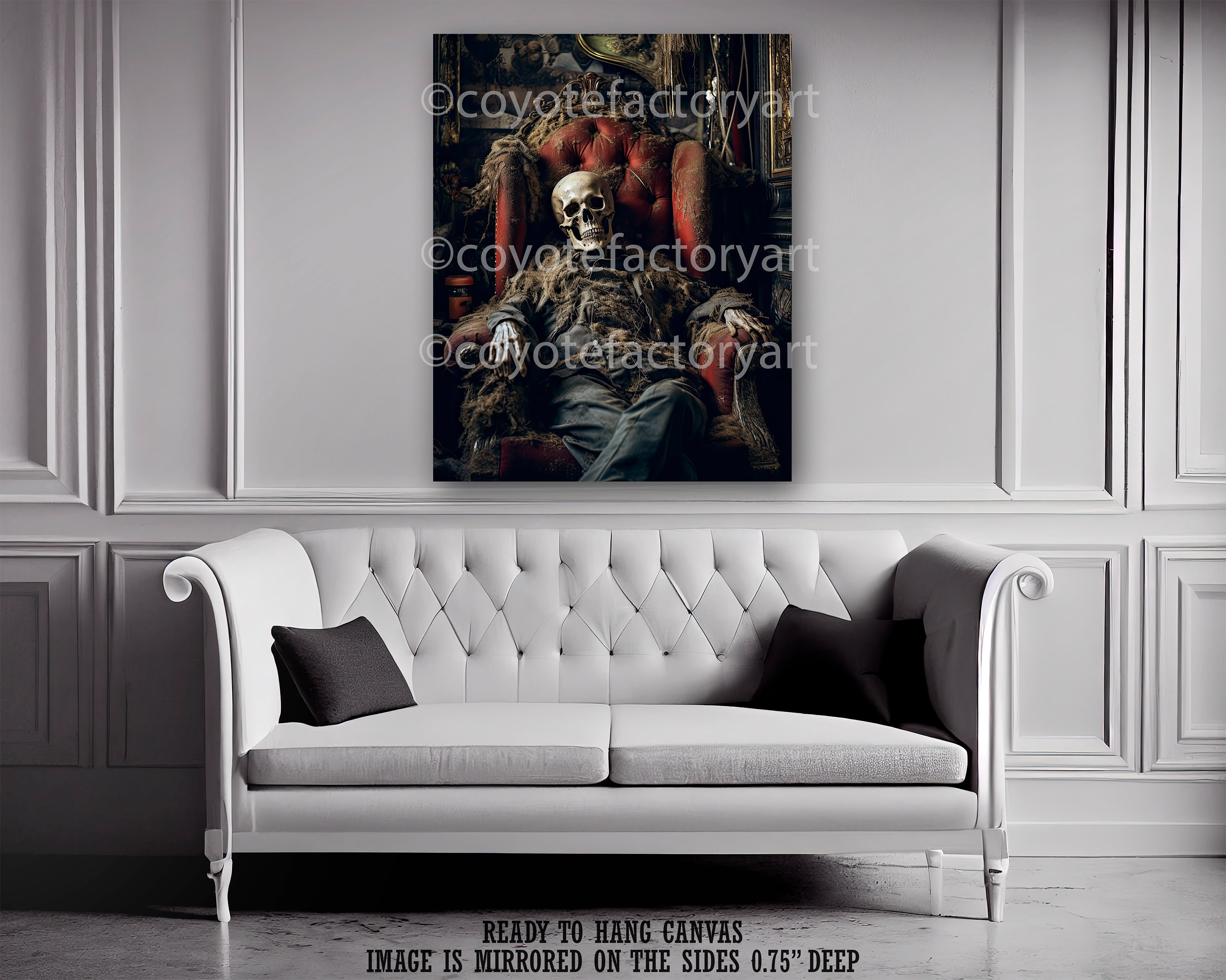 Sleeping Skeleton Print, Dark Academia Halloween Decor, Cottagecore Art ...