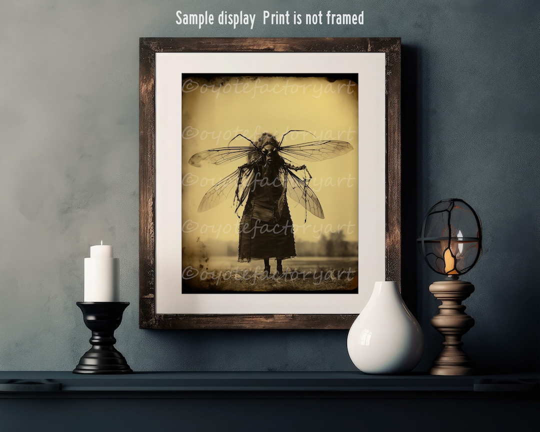 Freaky Insect Woman, Weird Creepy Girl, Odd Vintage Scary Poster Print ...