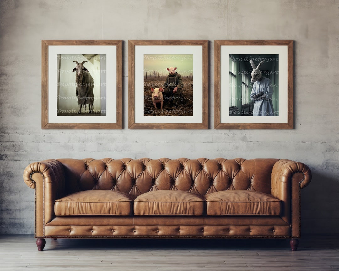 Macabre Scary Animals Set of 3 Poster Prints or Canvas, Spooky Unique ...
