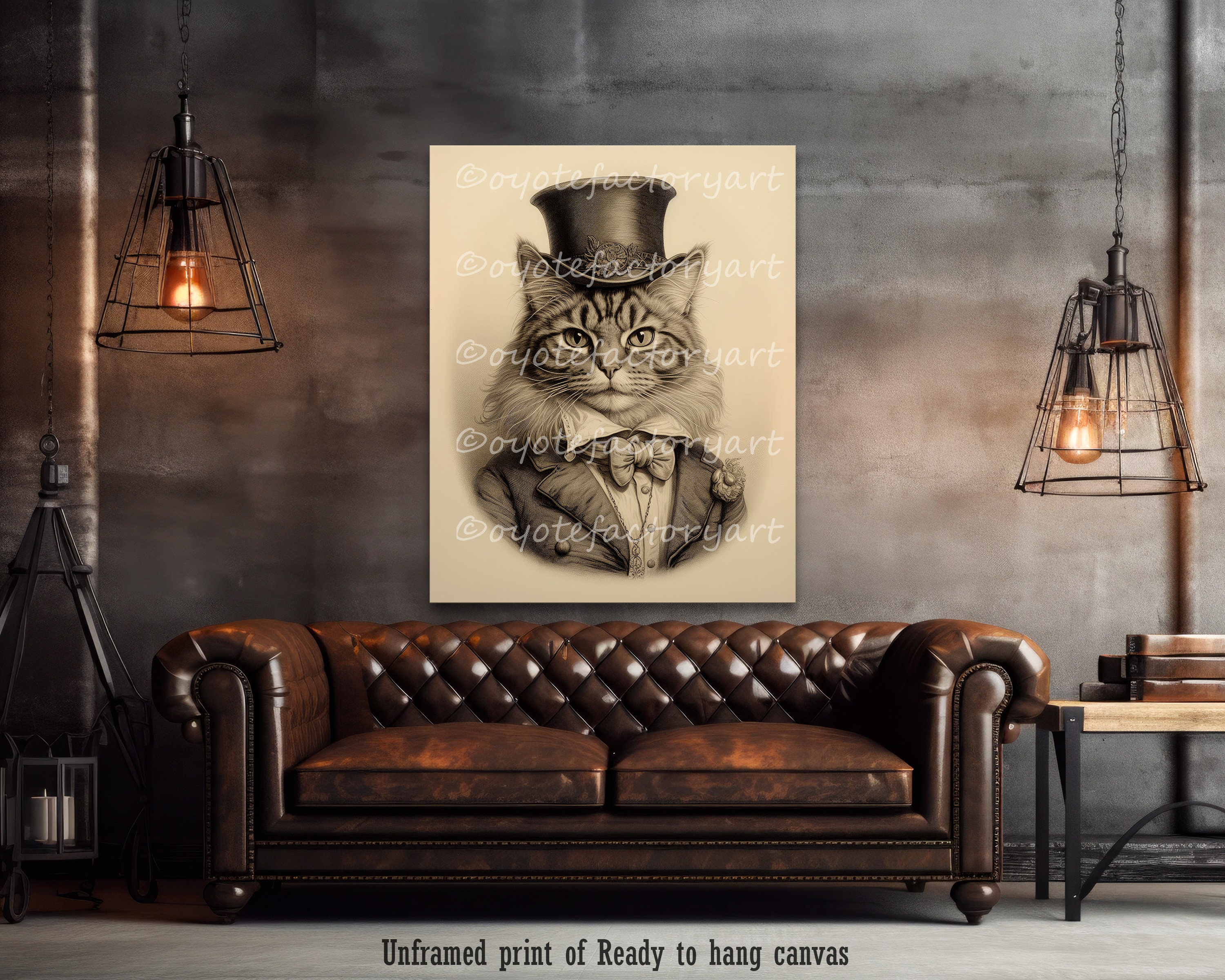Gothic Victorian Cat Portrait Poster Print or Canvas, Pet Animal ...