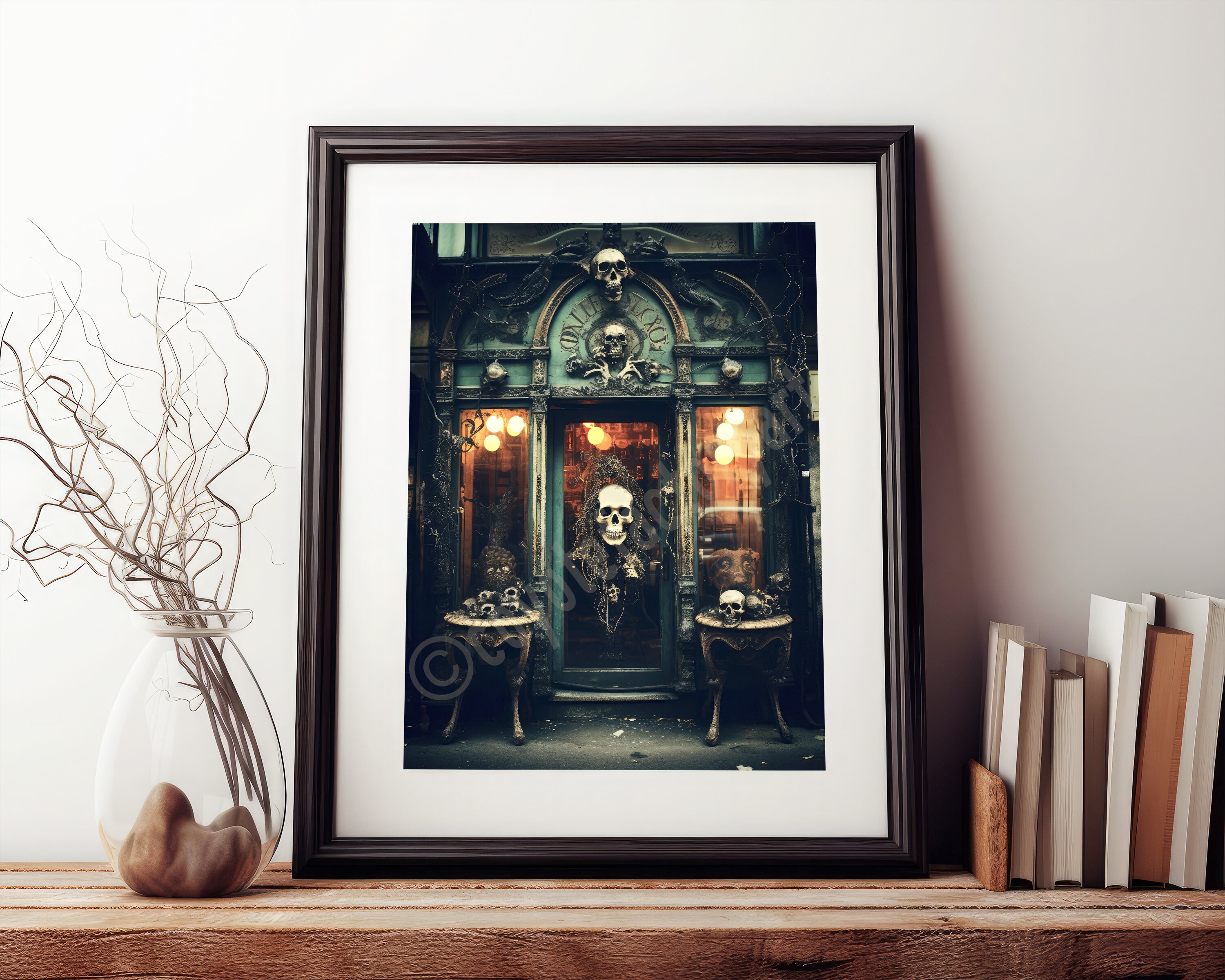 Macabre Skull Bar Print, Dark Academia Goth Decor - Etsy
