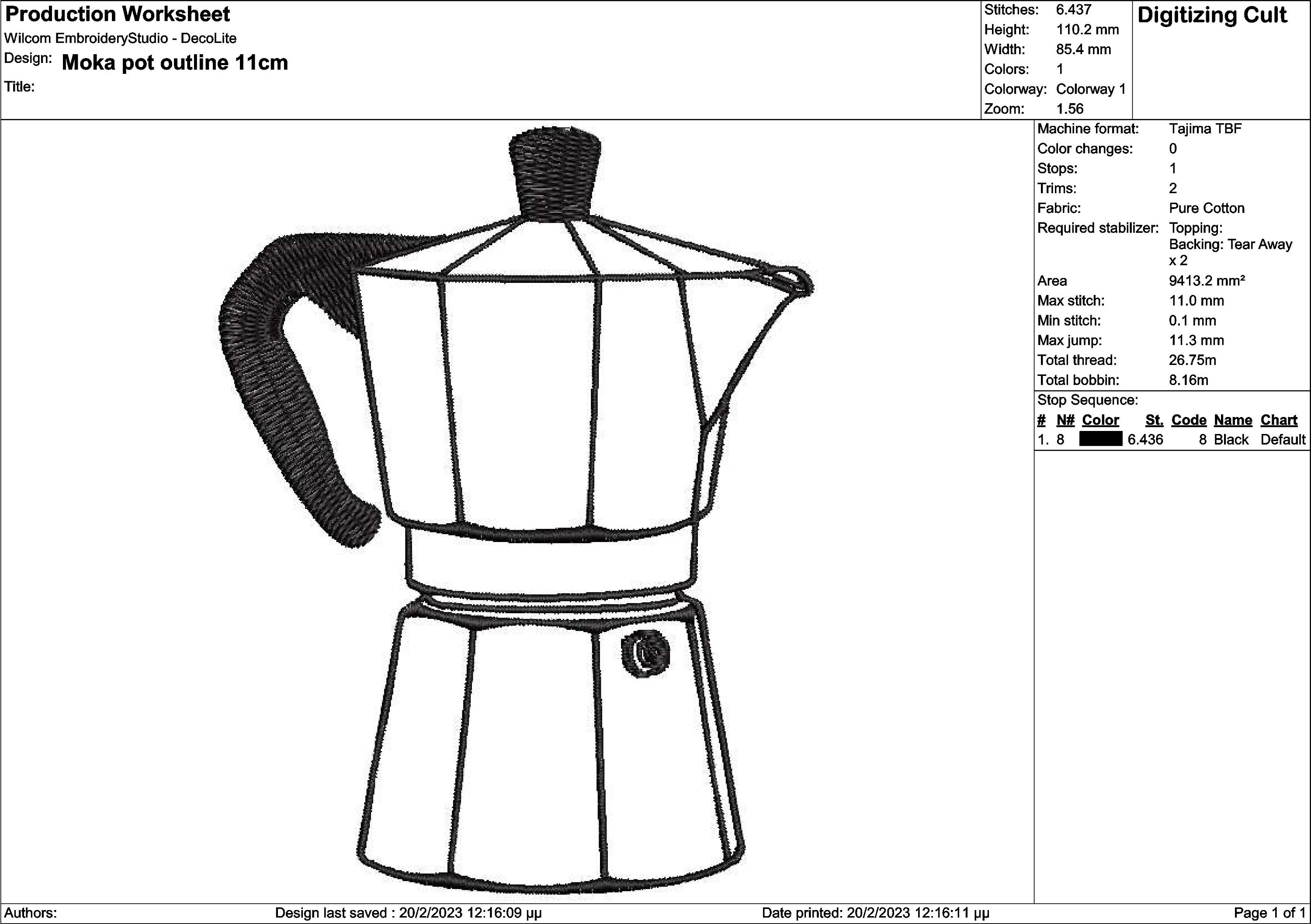 Moka Pot for Coffee Outline Set of 5 Sizes / Embroidery - Etsy