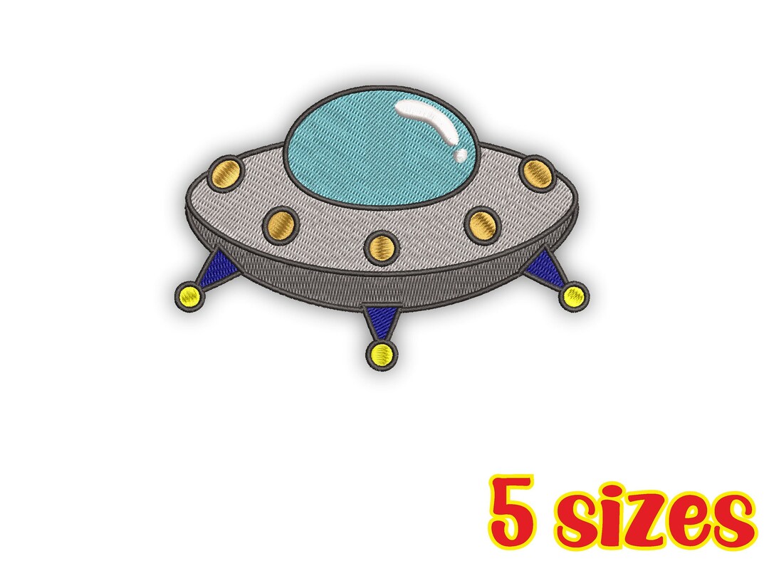 Cartoon UFO Set of 5 Sizes / Embroidery Digital File / Machine ...