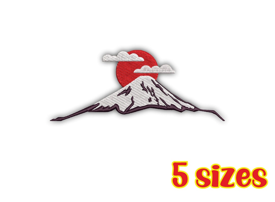 Mount Fuji Set of 5 Sizes / Embroidery Digital File / Machine ...