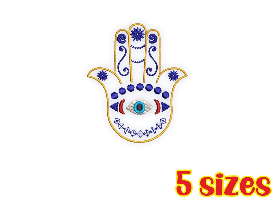 Hamsa Hand With Eye Set of 5 Sizes / Evil Eye/ Nazar Eye / Embroidery ...