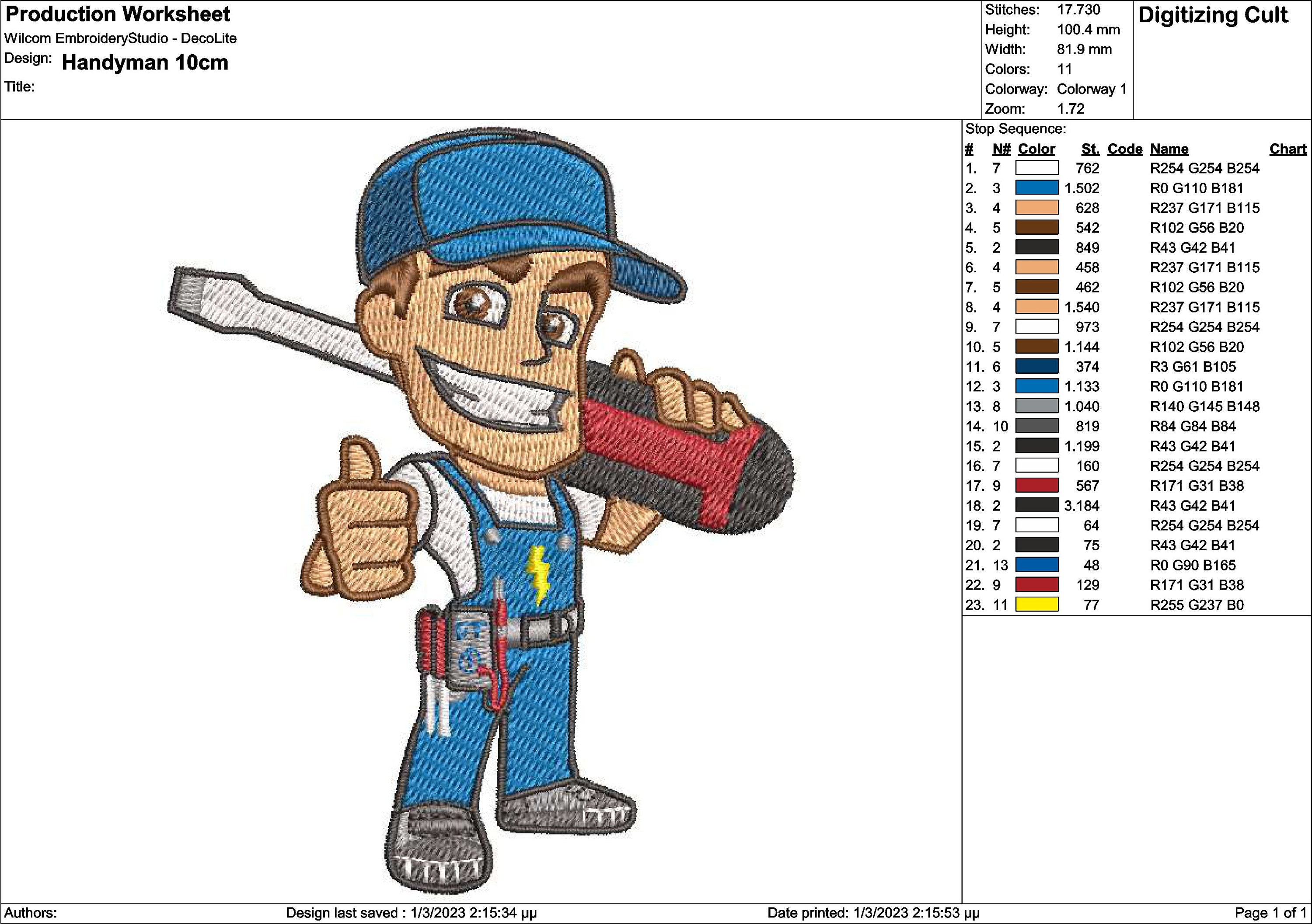 Handyman Set of 3 Sizes/ Embroidery Digital File / Machine - Etsy