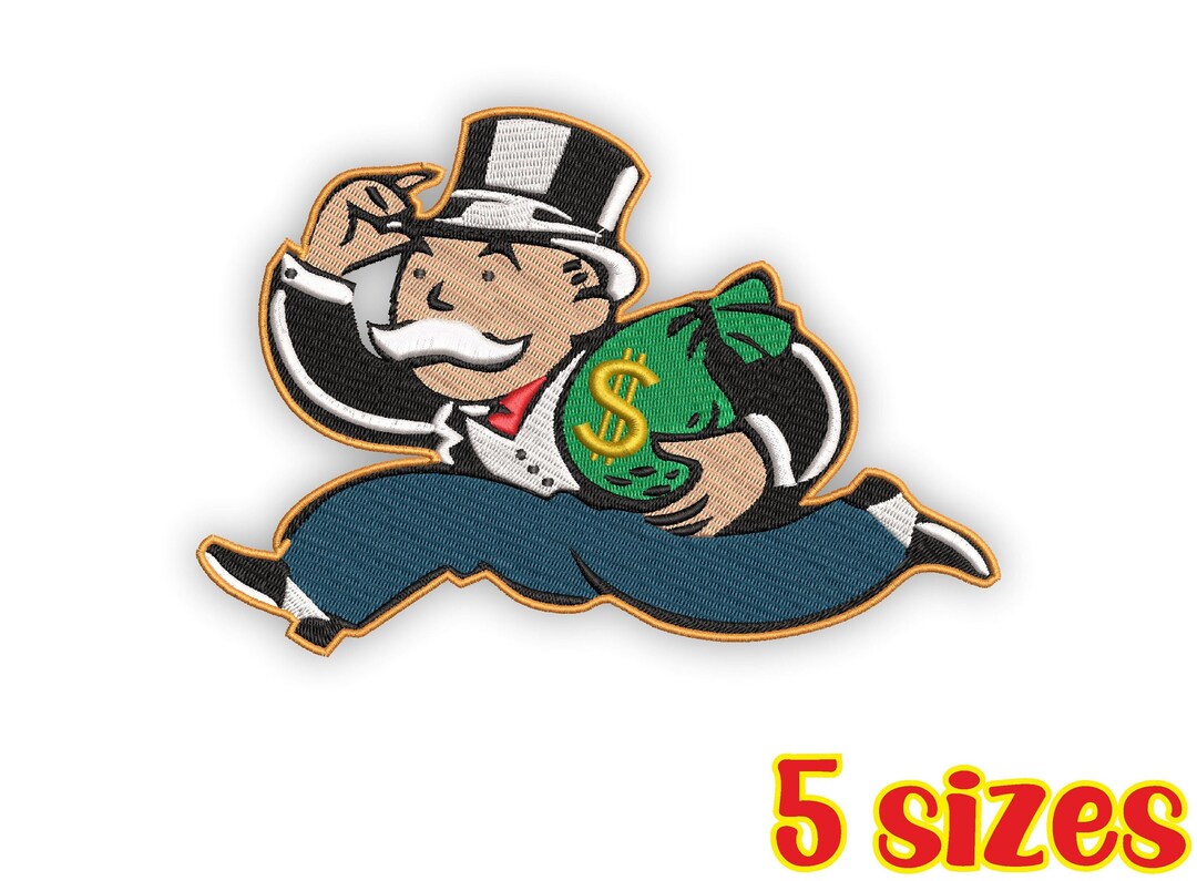 Mr Money Guy Set of 5 Sizes/ Embroidery Digital File / Machine ...