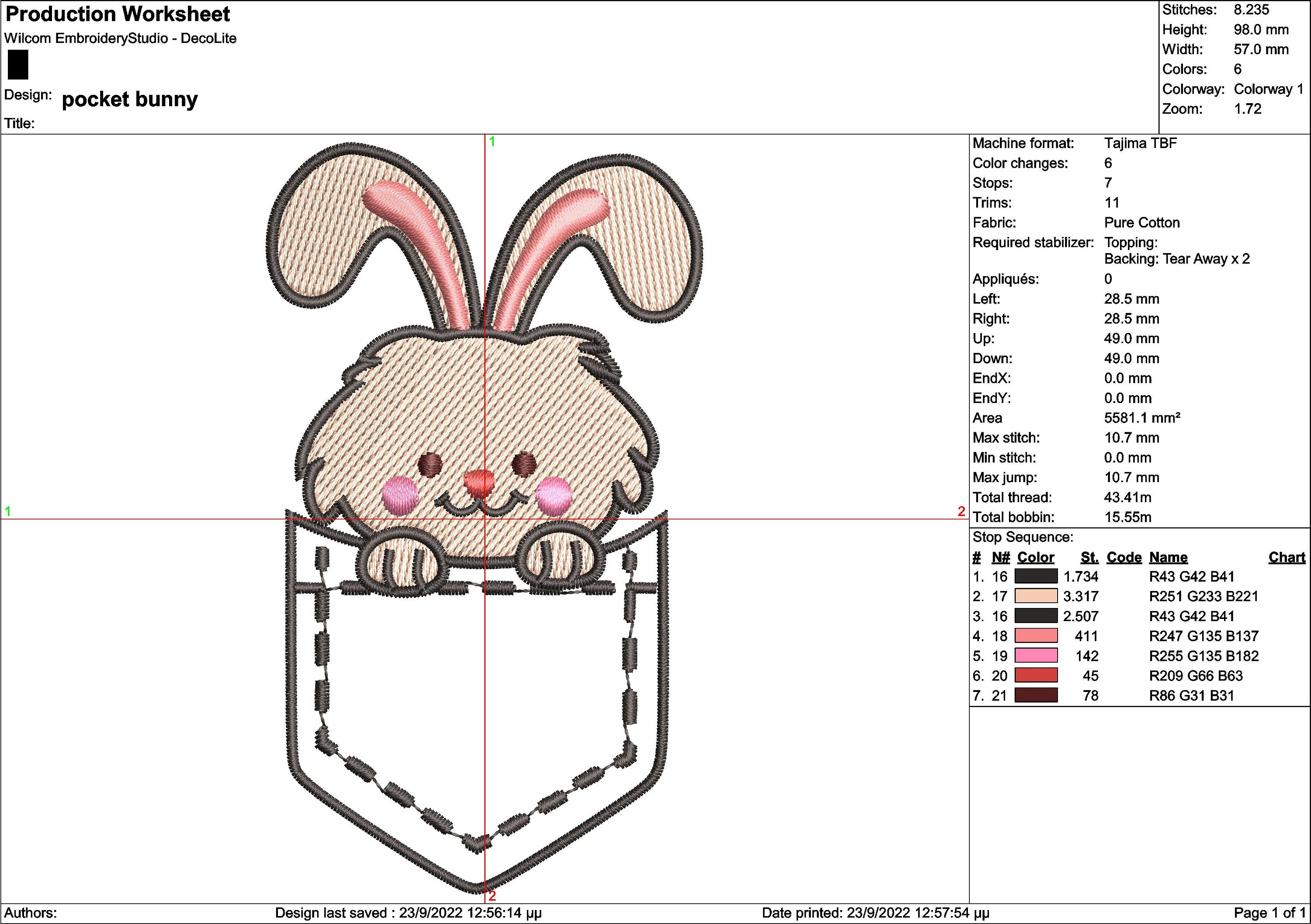 Pocket Bunny Embroidery Digital File / Machine Embroidery - Etsy