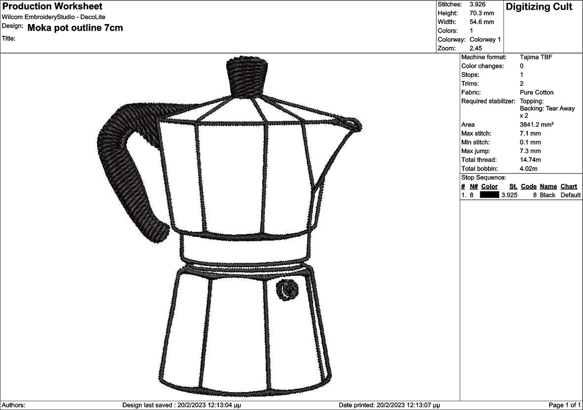 Moka Pot for Coffee Outline Set of 5 Sizes / Embroidery - Etsy