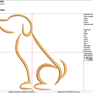 Dog Outline Set of 7 Sizes Satin Stitch Embroidery Digital File ...