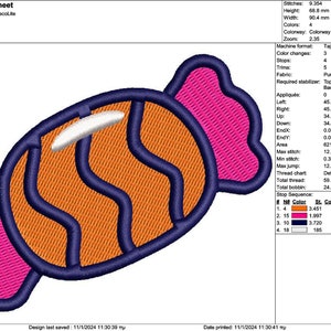 Cute Candy Set of 5 Sizes/ Embroidery Digital File / Machine Embroidery ...