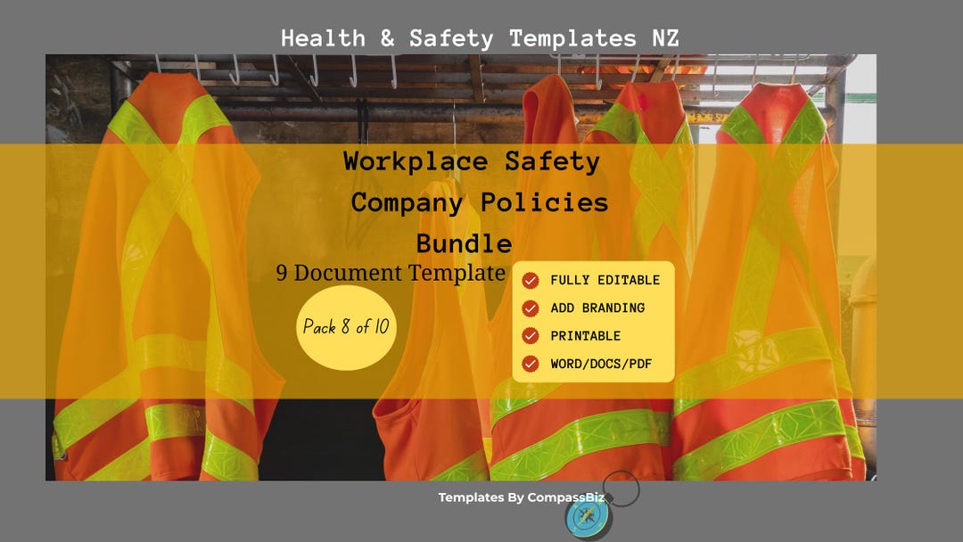 Company Policies Pack 8 | Health & Safety Documents | 9 Editable (PDF ...