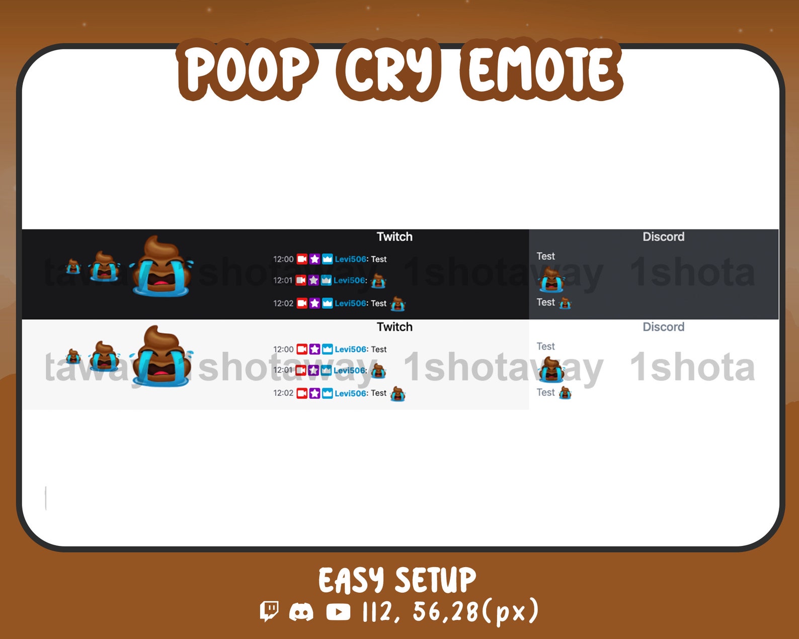 Poop Emoji, Twitch Poop Emotes, Poop Stream Emote, Poop Emote for ...