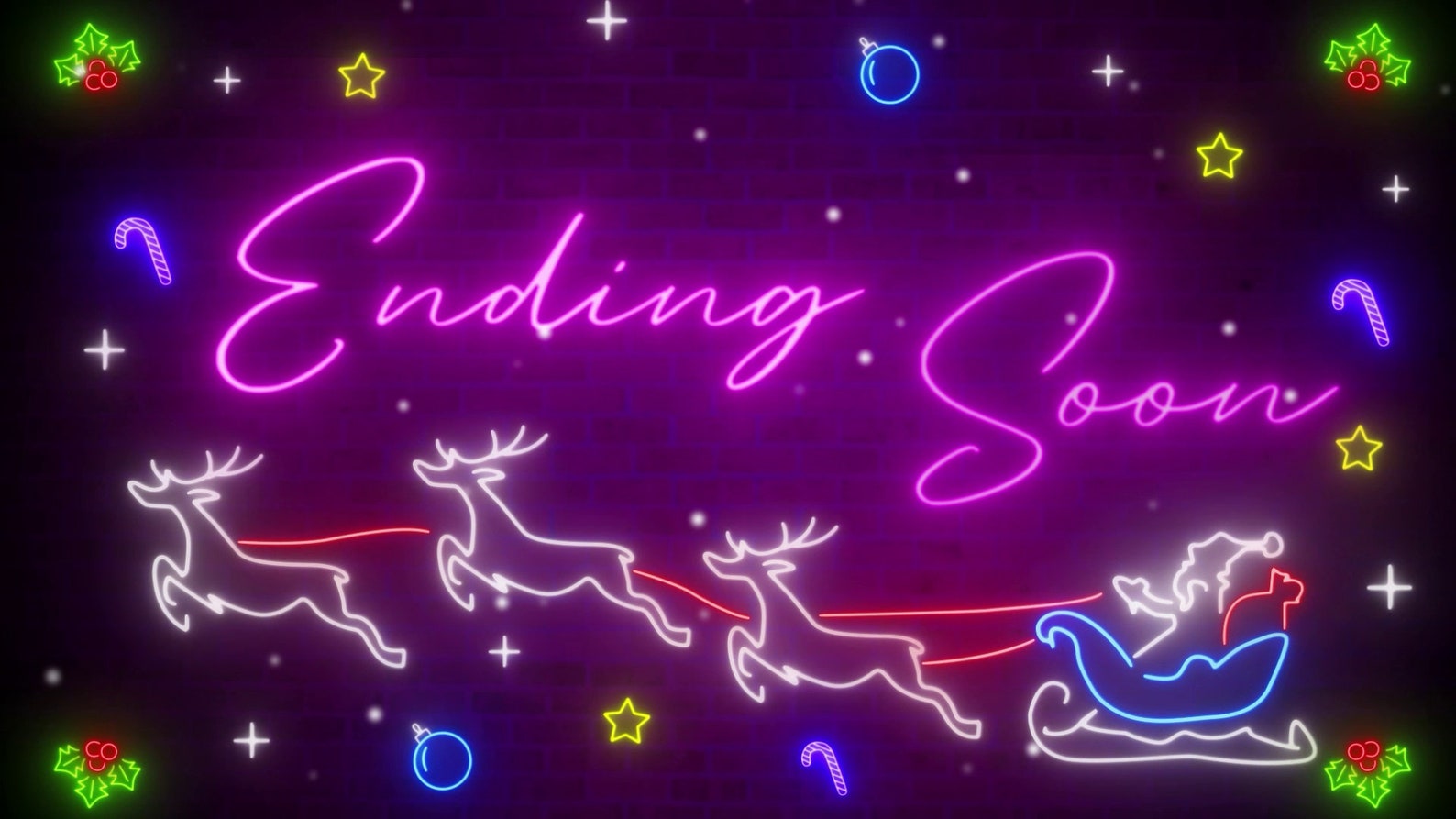 Christmas Stream Overlays, Animated Neon Pink Twitch Pack, Christmas ...