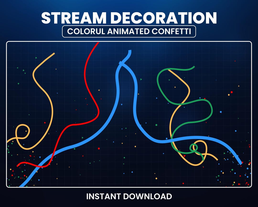 Animated Confetti Stream Decoration, Confetti Overlay, Colorful ...