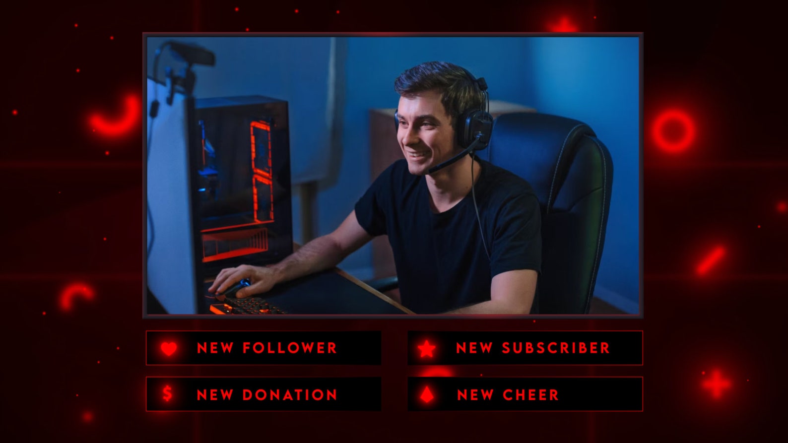 Red Animated Twitch Overlays, Clean Aesthetic Dark Theme Stream Overlay ...