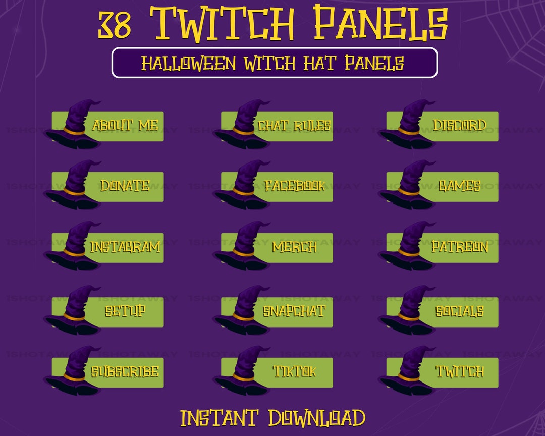 Halloween Twitch Panels, Witch Hat Stream Panels, Horror Stream Panels ...