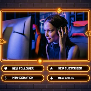 Japan Neon Overlay Twitch, Animated Neon Twitch Overlay, Minimal Twitch ...