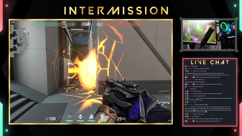 Twitch Valorant Overlays, Valorant Stream Overlay, Gold and Black ...