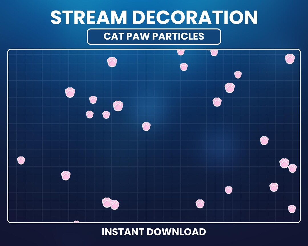 Animated Cat Twitch Overlay, Cute Paw Overlay, Cat Stream Decoration ...