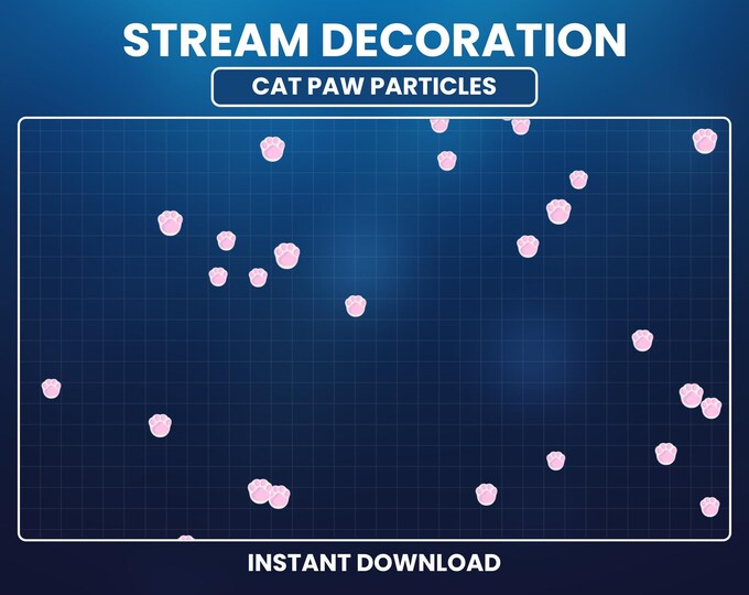 Animated Cat Twitch Overlay, Cute Paw Overlay, Cat Stream Decoration ...