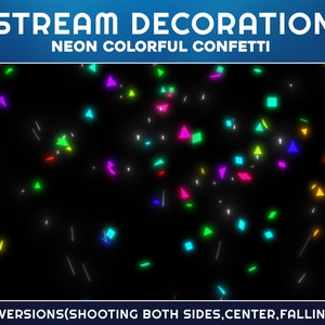 Animated Neon Confetti Stream Decoration, Happy Birthday Party ...