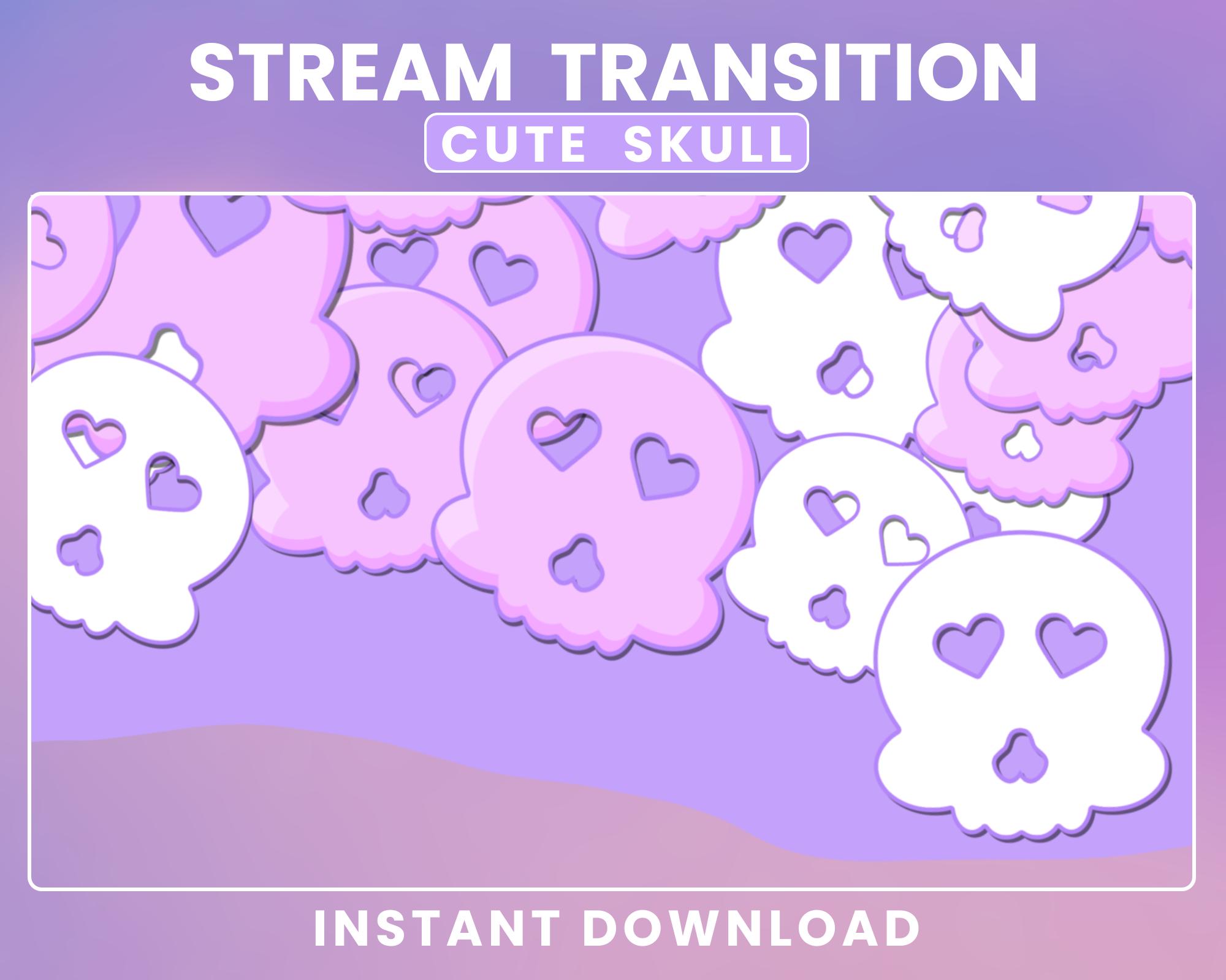Twitch Stinger Transition, Cute Skull Transition, Animated Stream ...