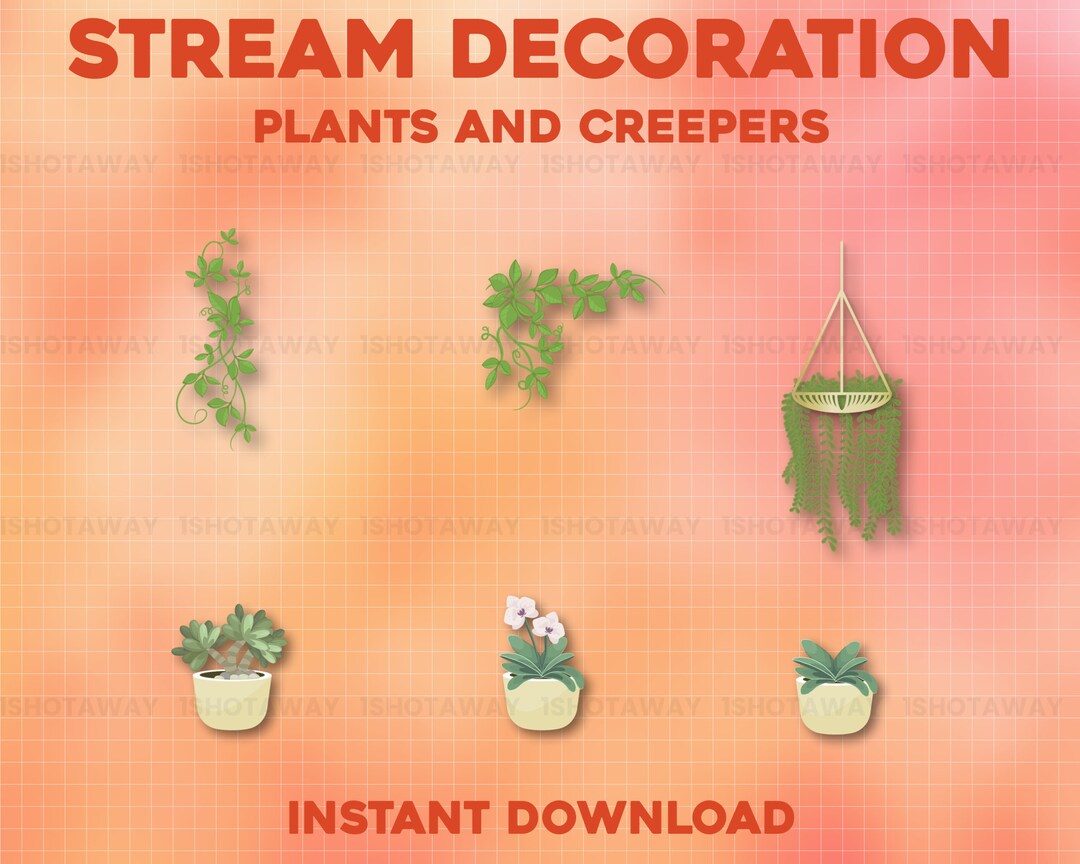 Animated Stream Decoration Plants & Creepers, Cute Plant and Creepers ...