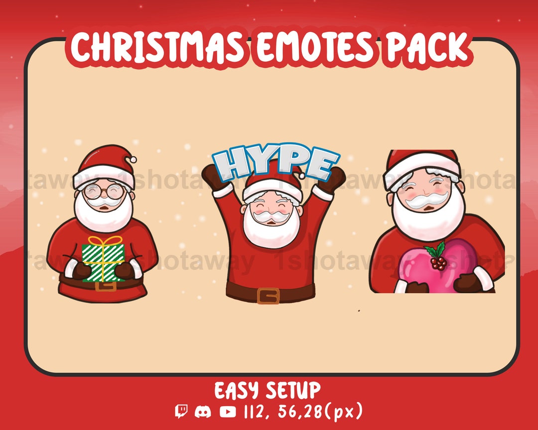Christmas Emote Pack | Santa Emotes | Twitch, Discord, Youtube - Etsy