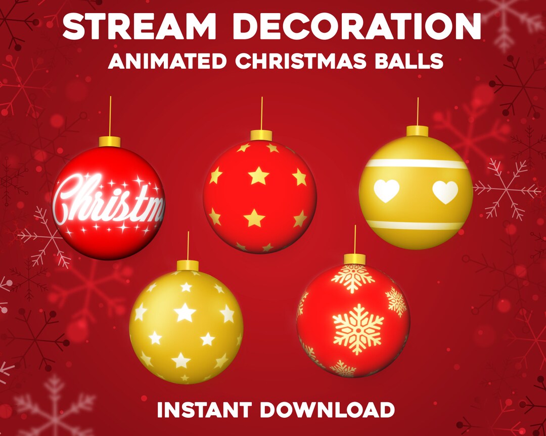 Christmas Balls Animated Stream Decoration, Animated Christmas Balls ...