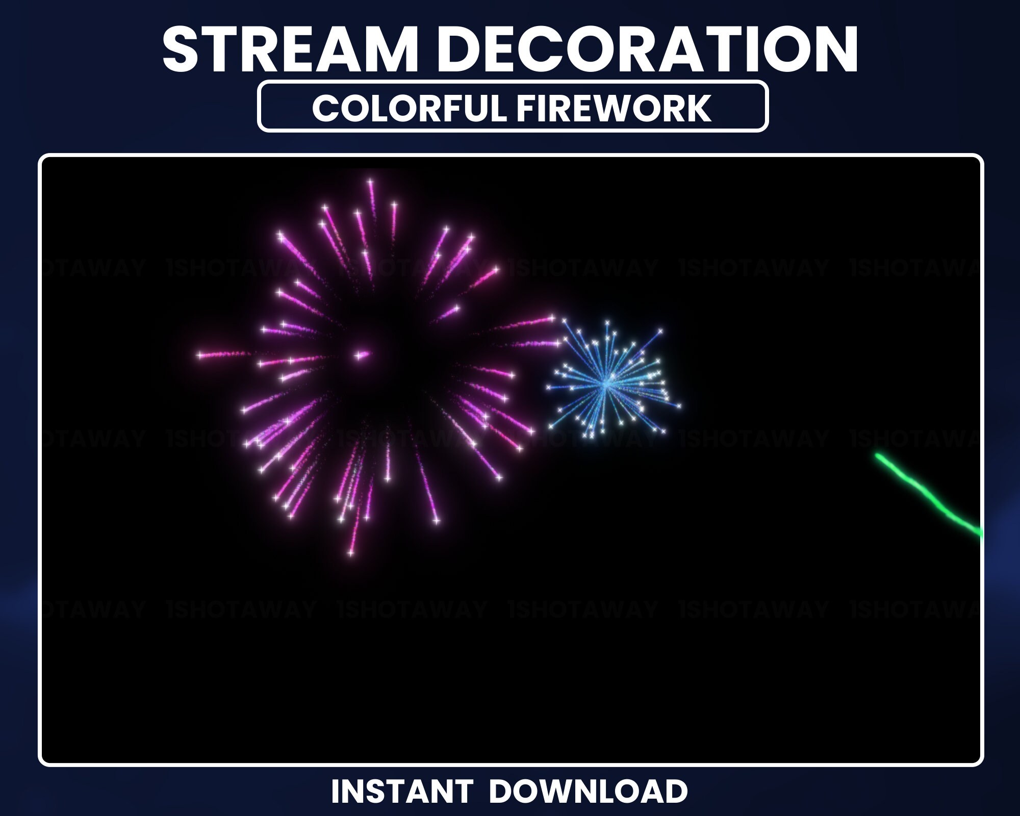 Animated Firework Stream Decoration, Colorful Firework, Party Overlay ...